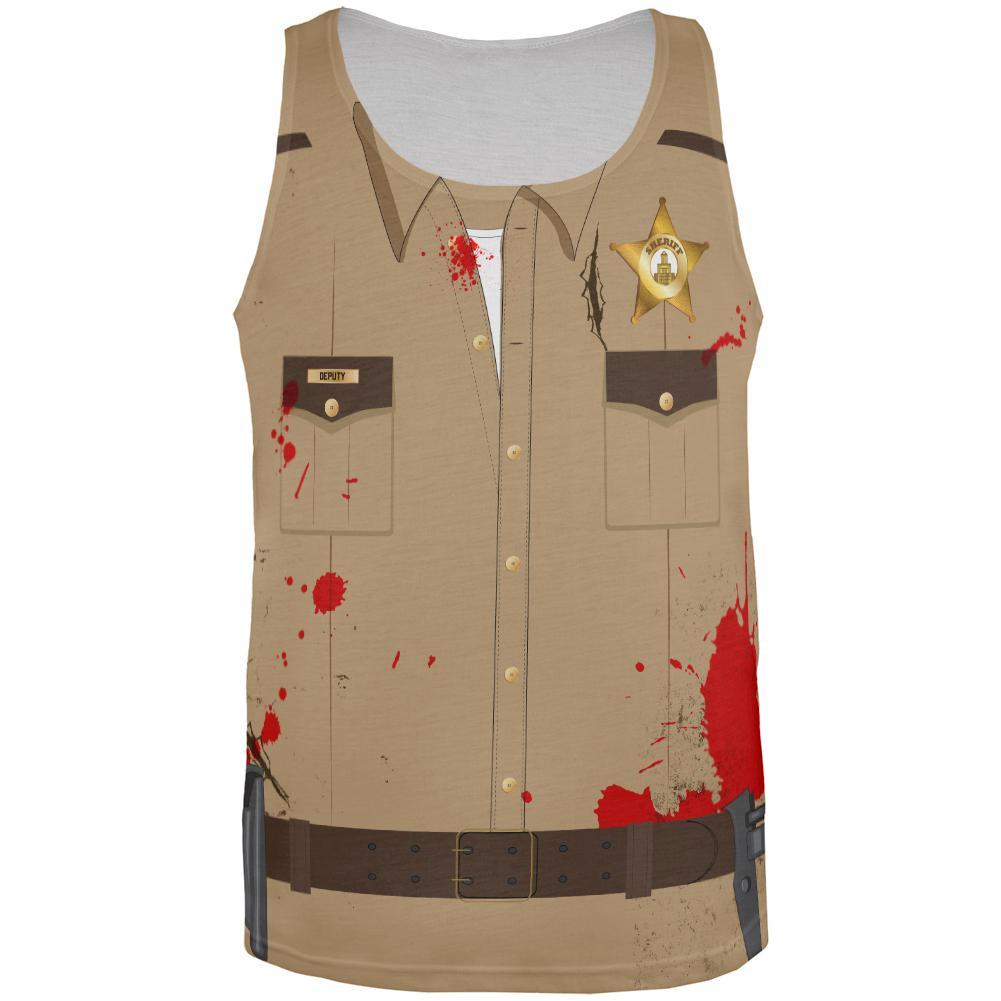Halloween Zombie Sheriff Costume All Over Adult Tank Top – BadlandsChugs